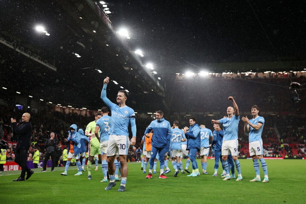 Wild scenes inside the Manchester City dressing room at Old Trafford ...